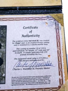 Ed Chope bronze eagle | sculpture Survival III