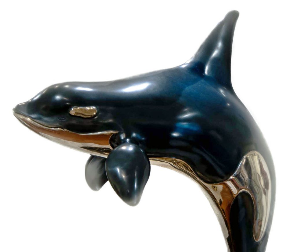 Ocean Romance bronze sculpture | of two Orca's by Jason Napier