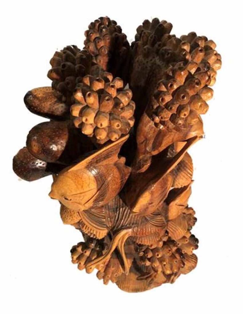 Tropical Fish Carving | Aquatic Environment - Unknown Artist