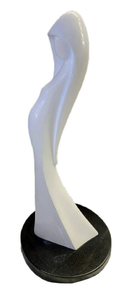 Paul Braslow bronze sculpture | white enamel finish With Life
