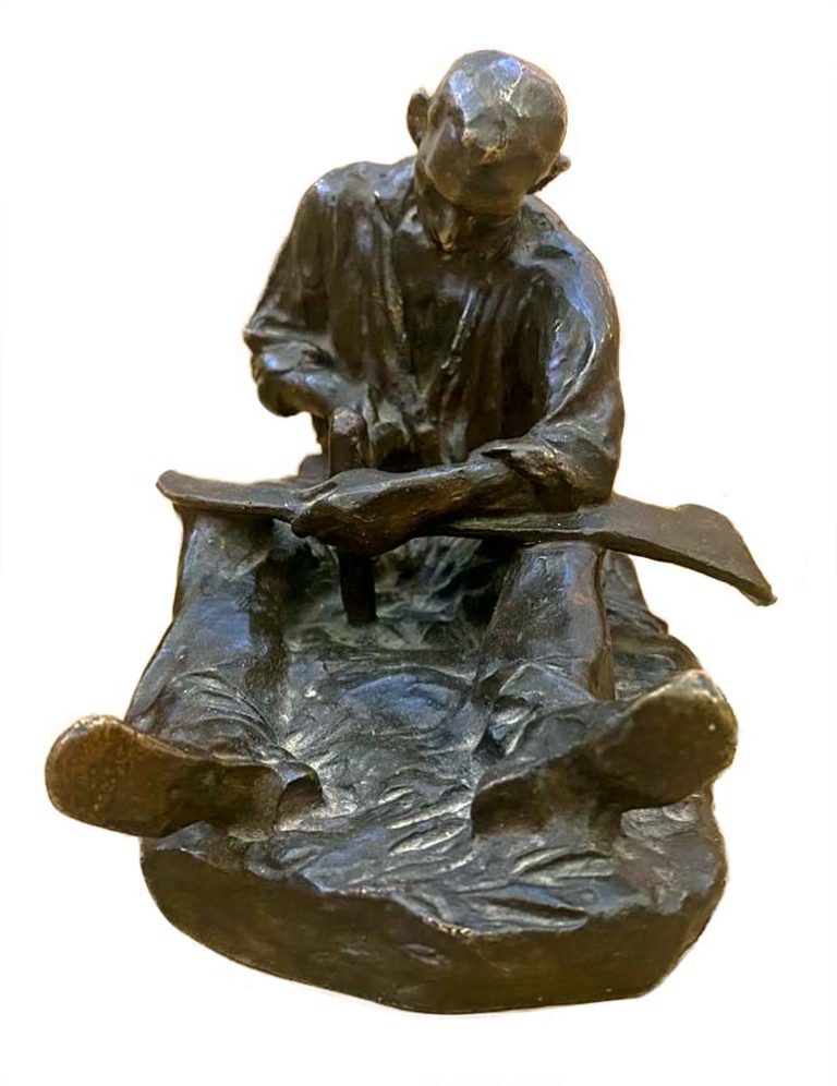 Aime-Jules Dalou sculpture | French - The Scythe Repairer