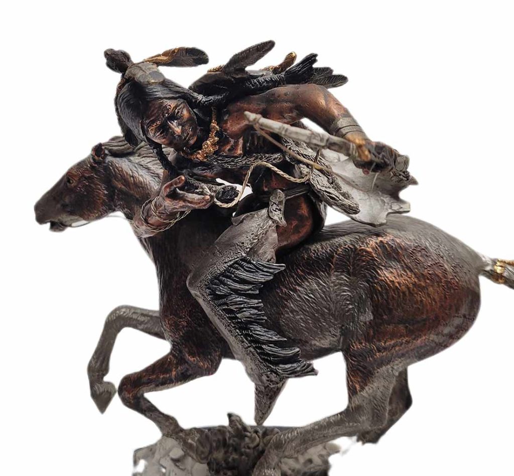C. A. Pardell mixed-media sculpture | Pursued - Crazy Horse