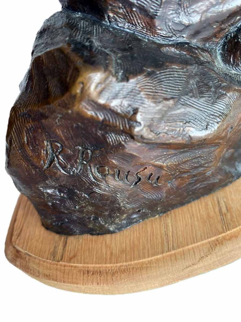 R. Rousu bronze sculpture | Mountain Goat - Cold-painted