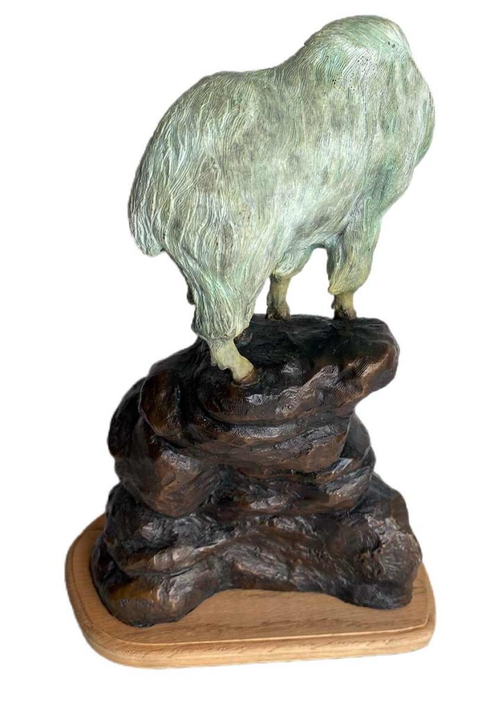 R. Rousu bronze sculpture | Mountain Goat - Cold-painted