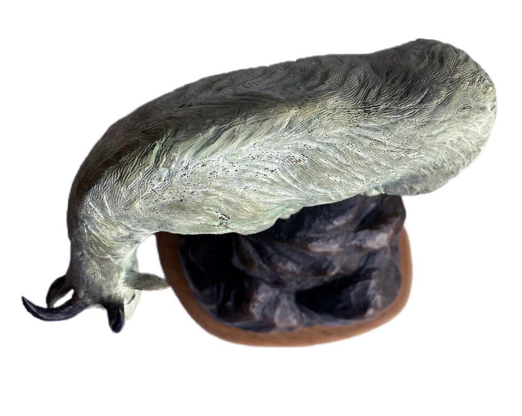 R. Rousu bronze sculpture | Mountain Goat - Cold-painted