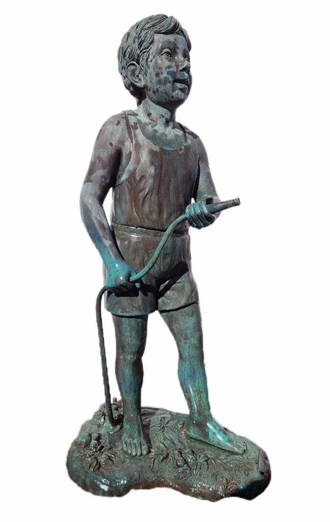 Elite by Henri sculpture | Bronze - Boy with watering hose