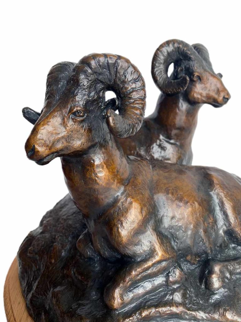 R. Rousu bronze sculpture | Big Horn Sheep - limited edition
