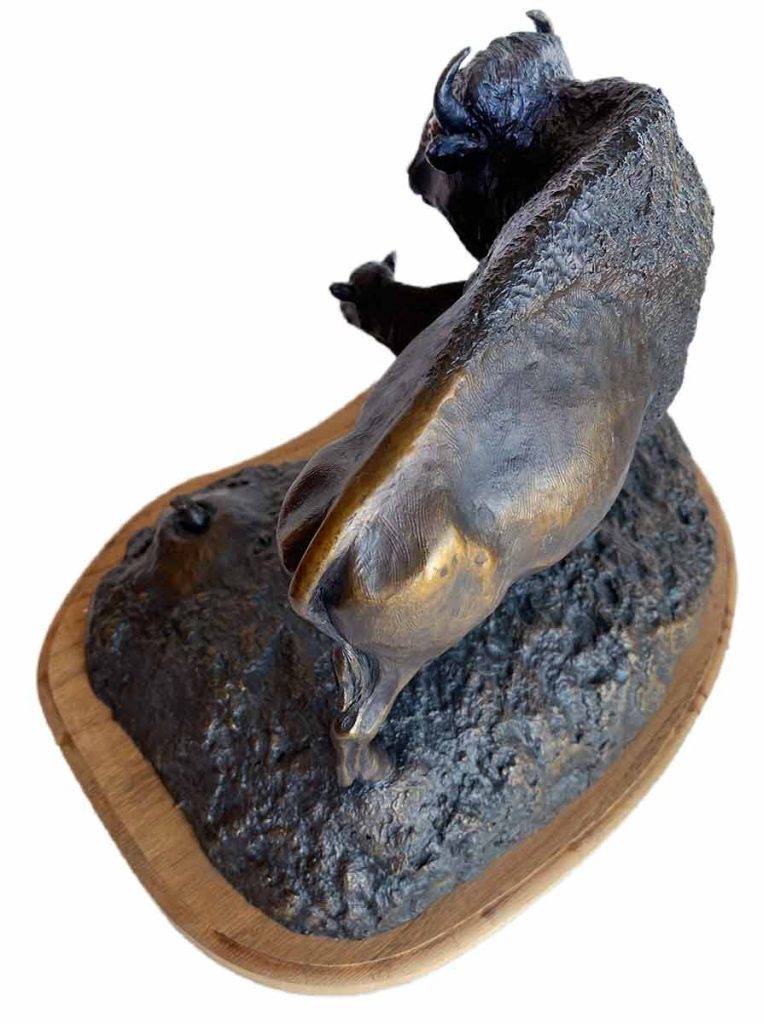 R. Rousu bronzer sculpture | Sanctuary - Bison Mother&Child