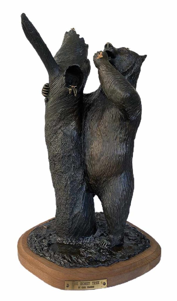 Carl Wagner bronze sculpture | The Honey Tree - Bear & Tree