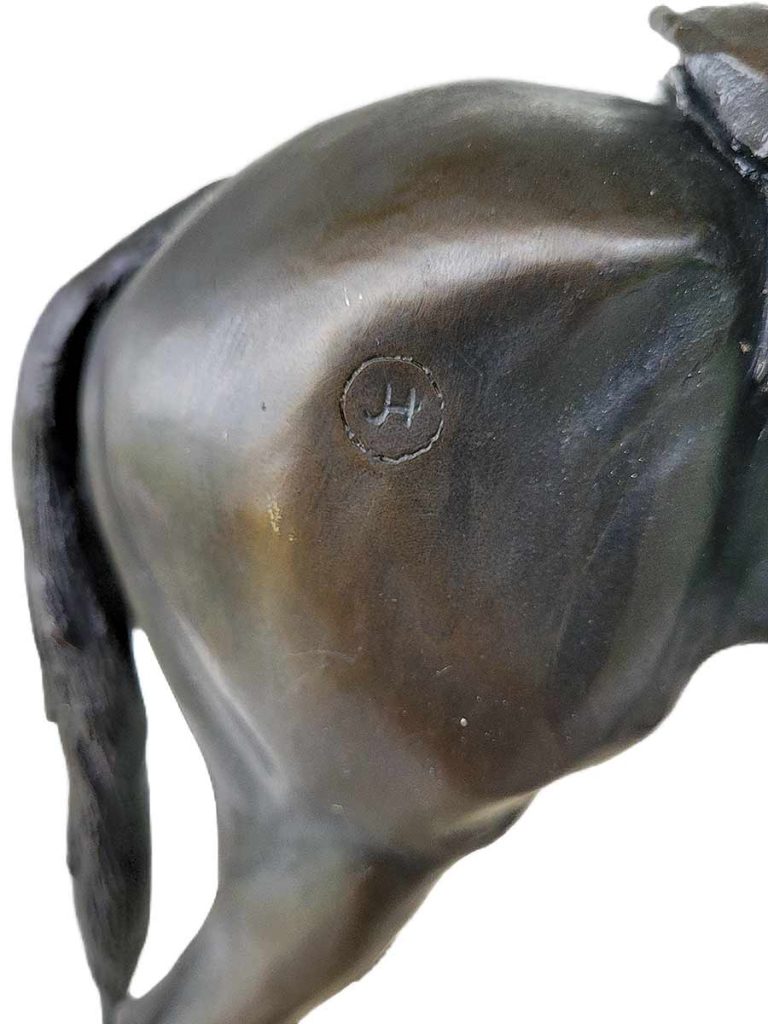 Bob Parks bronze sculpture | Double Trouble-Horse,Rider,Calf
