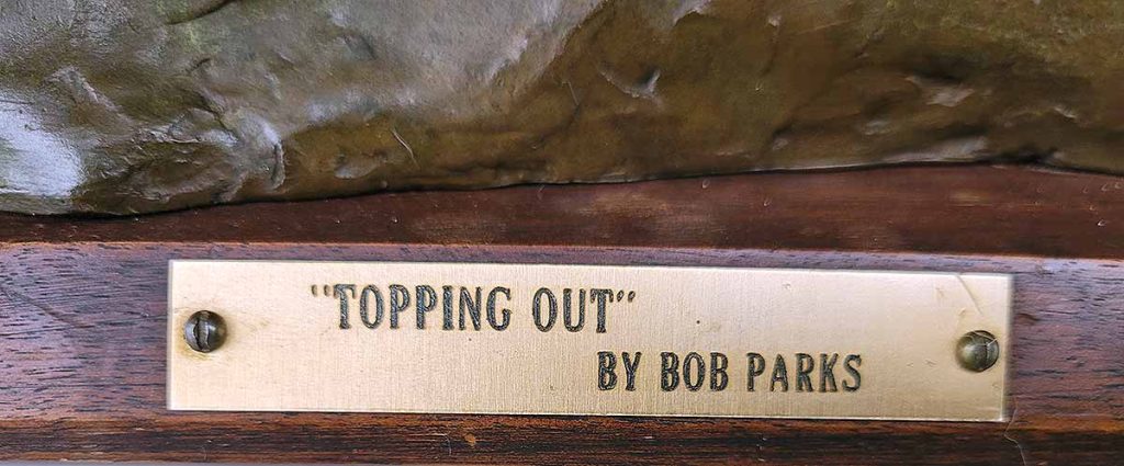 Bob Parks bronze sculpture | Topping Out a pack horse