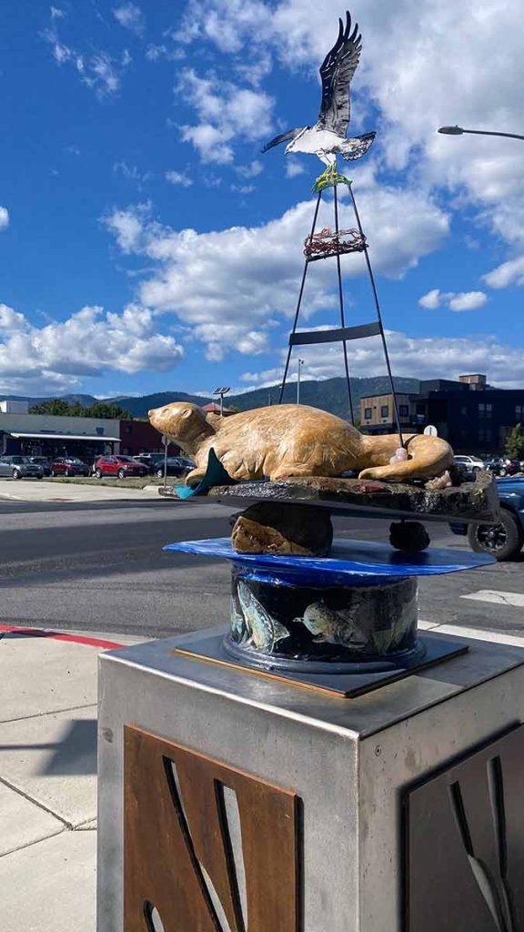 Anna Lee Harris sculpture | At River Bank - emixed-media