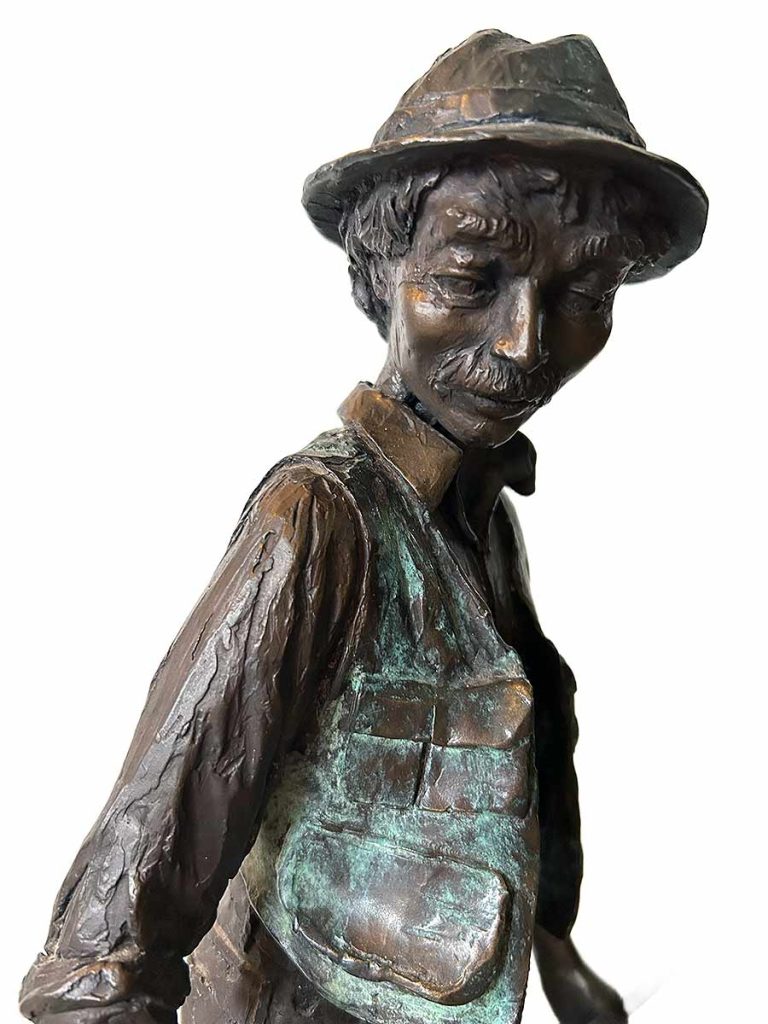 Ken Scott bronzer sculpture | Oceans Farewell - a fisherman