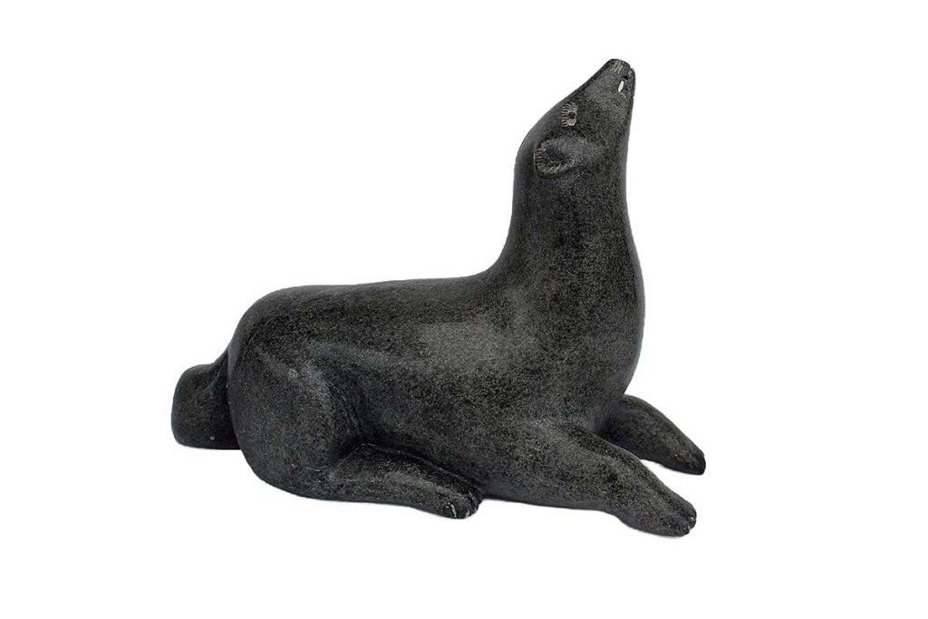 E. Parr Inuit art sculpture | Wolf - soapstone