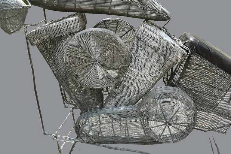 Unknown Artist Wire Sculpture | HD Pan Head Chopper