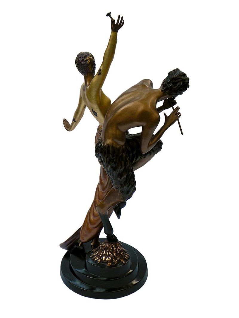 Erté bronze sculpture | Woman and Satyr - Art Deco