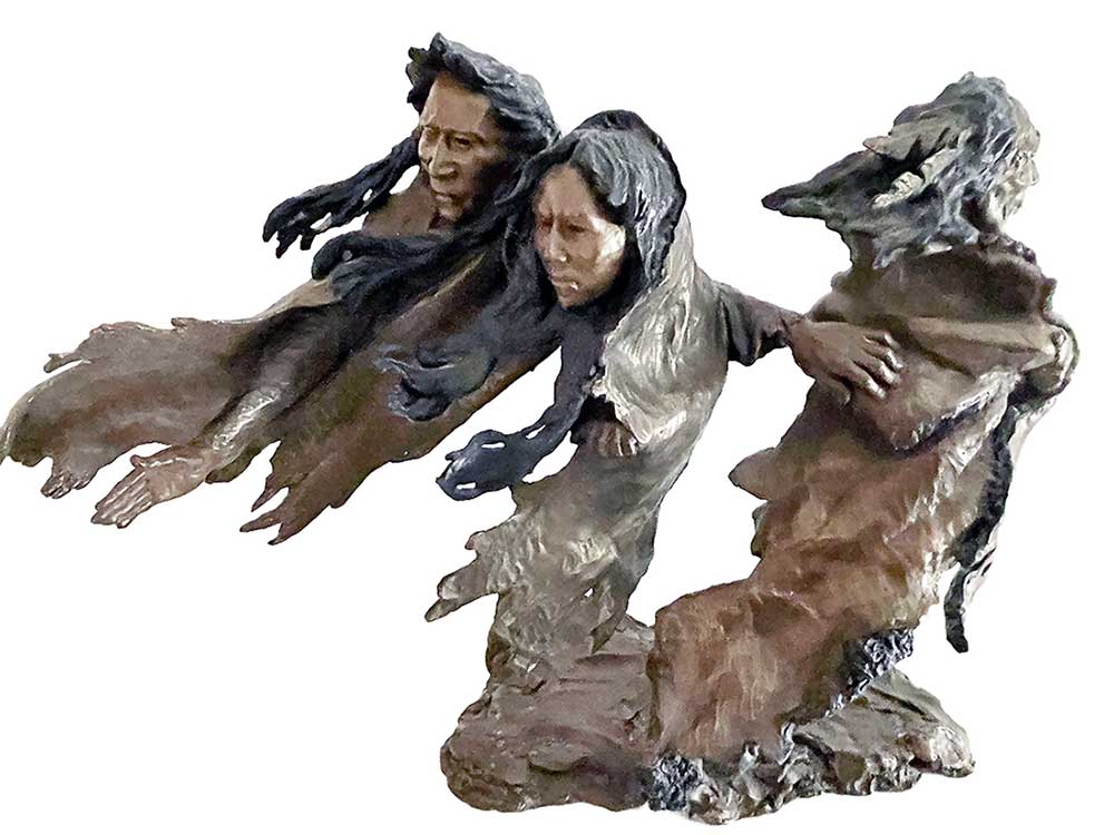 Mark Hopkins bronze sculpture | Broken Treaty Native American