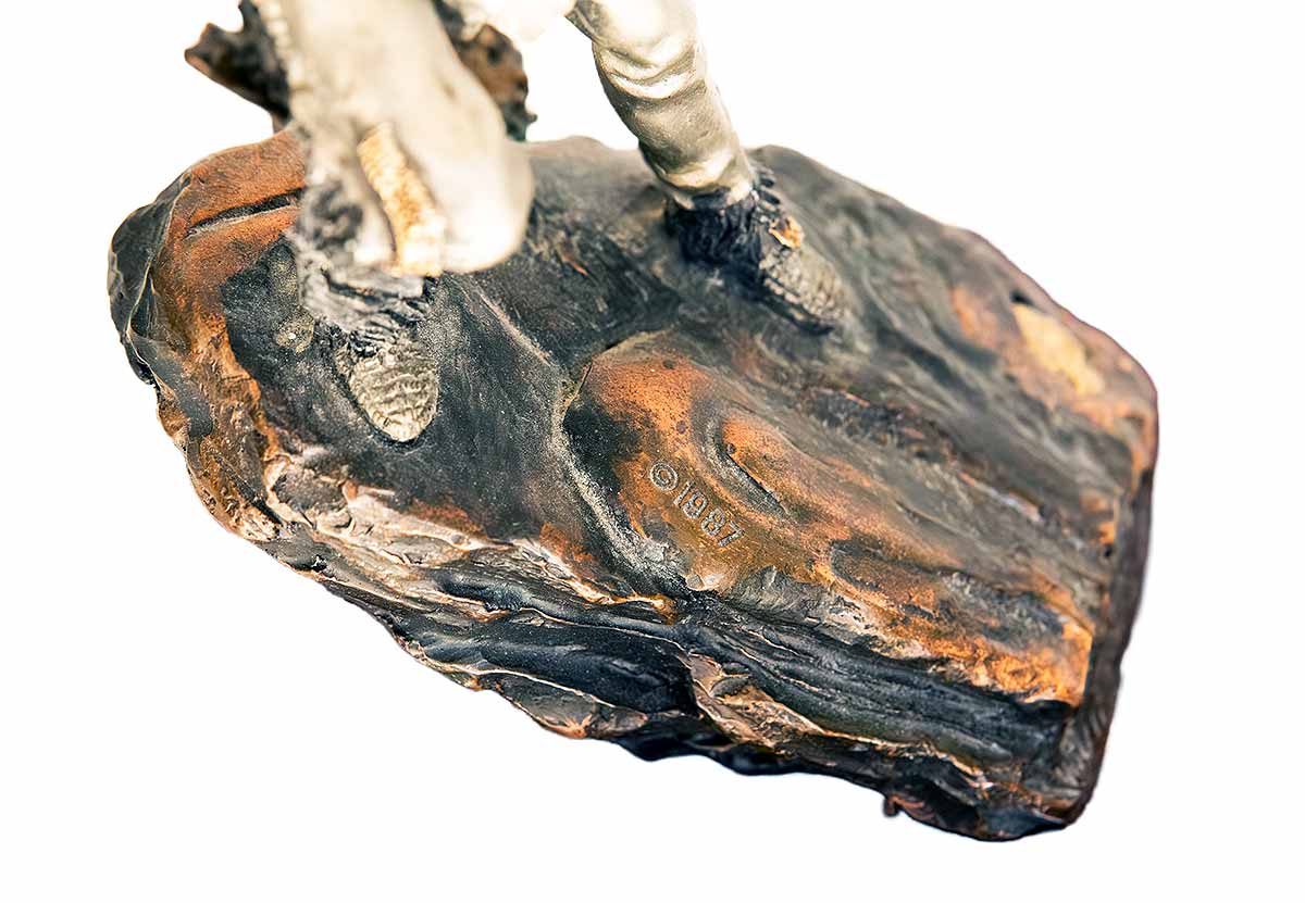 C.A. Pardell pewter-bronze sculpture | White Feathers Vision