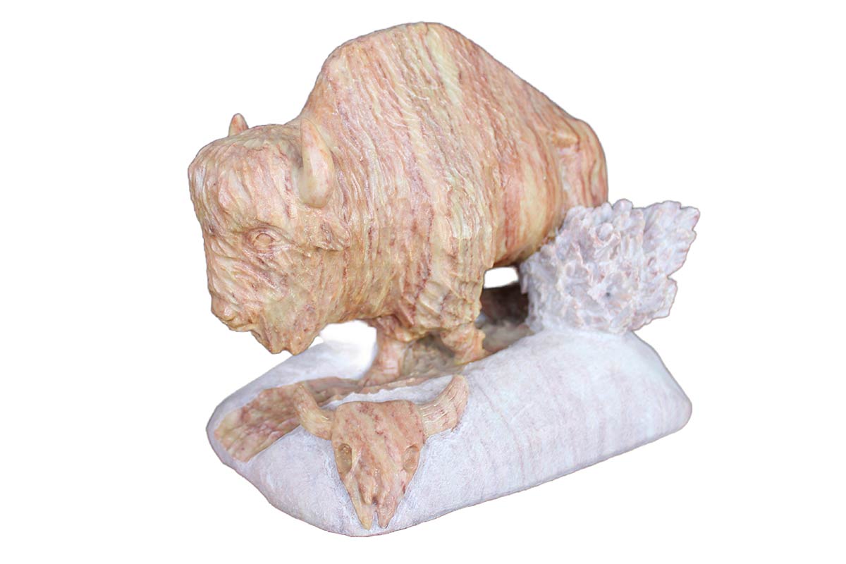 Nolan Charley stone sculpture | The Sacred Buffalo Alabaster
