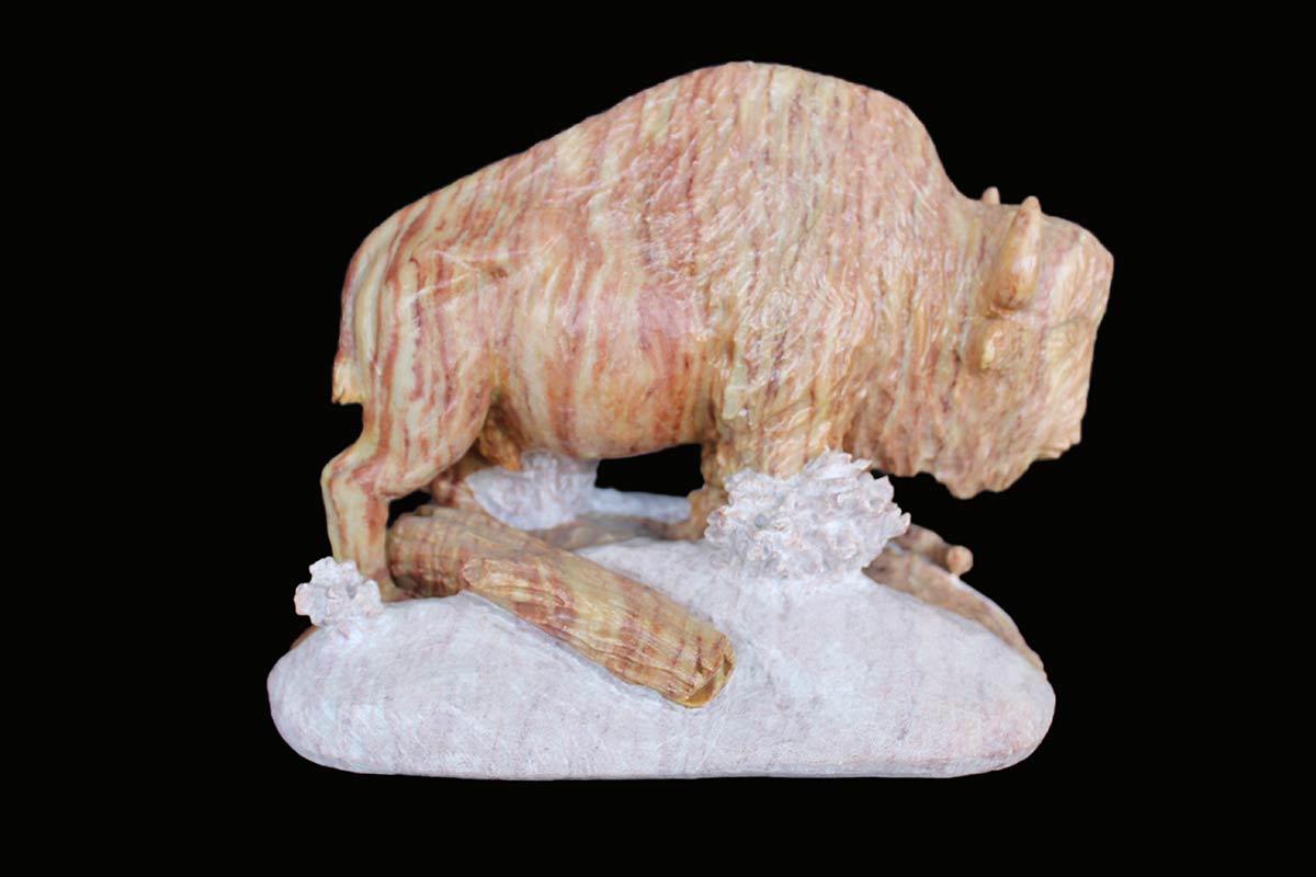 Nolan Charley stone sculpture | The Sacred Buffalo Alabaster
