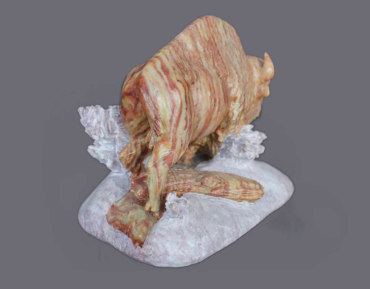 Nolan Charley stone sculpture | The Sacred Buffalo Alabaster